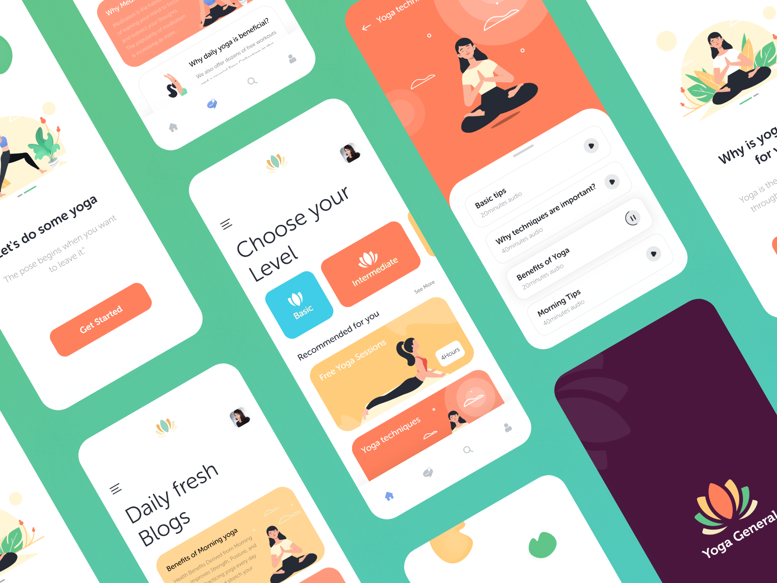 Yoga App UI by Cliffex on Dribbble