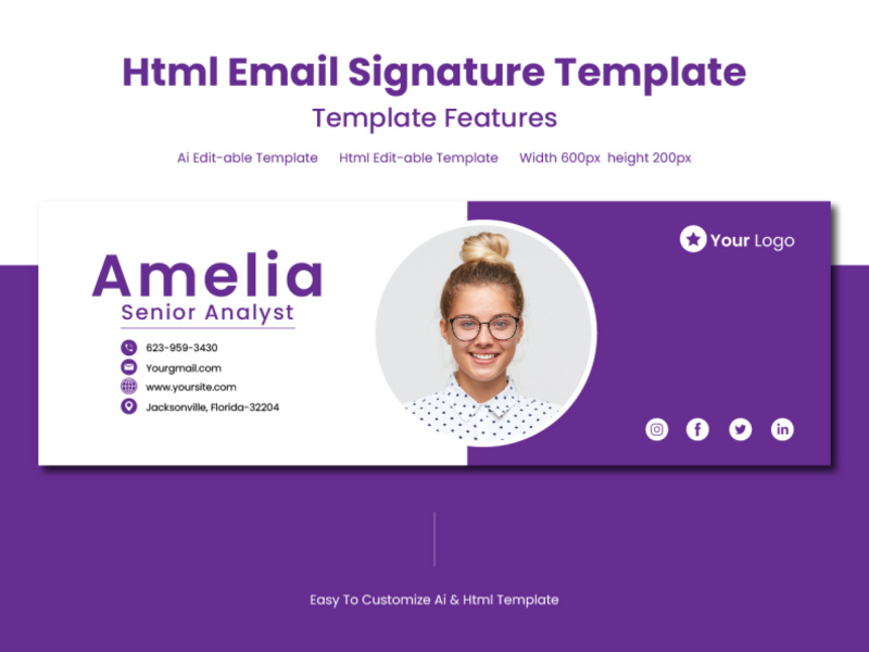 Clickable Html Email Signature Template Email Signature By Graphic House Logo Designer 