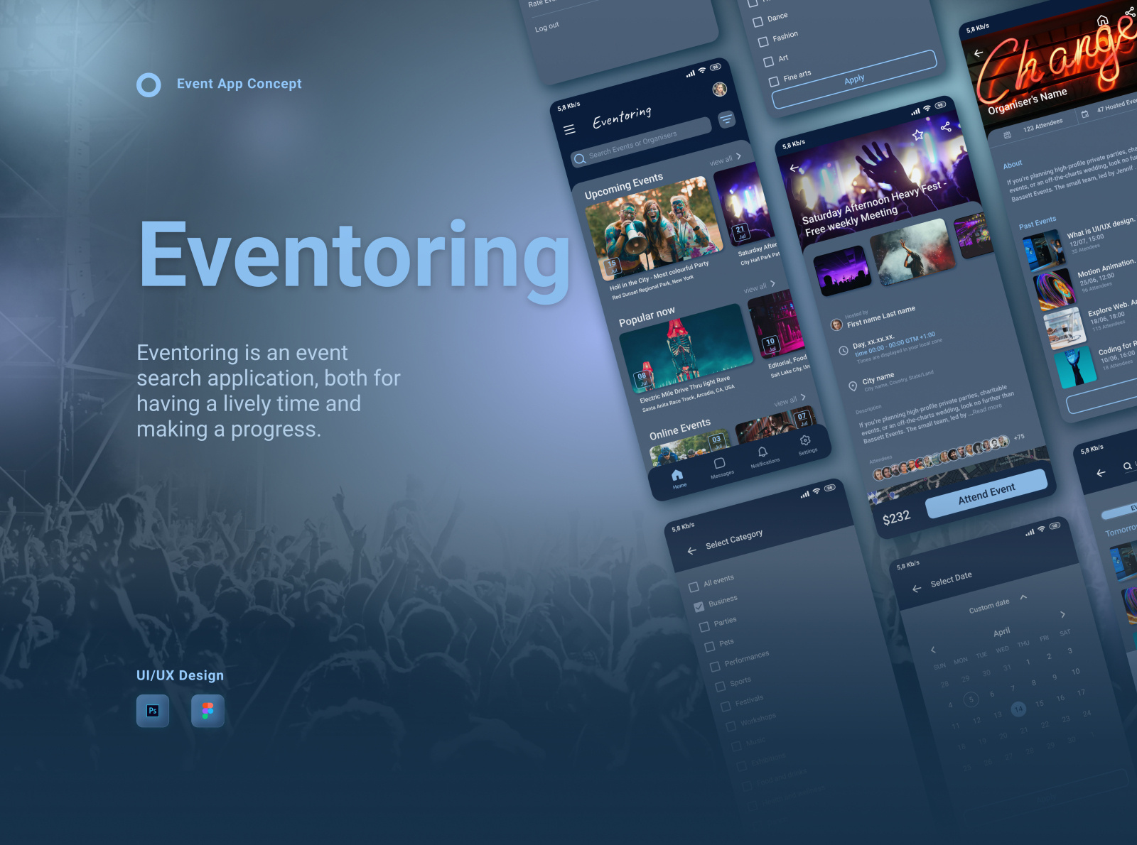 Event App Concept by Lena Suhodolsca on Dribbble