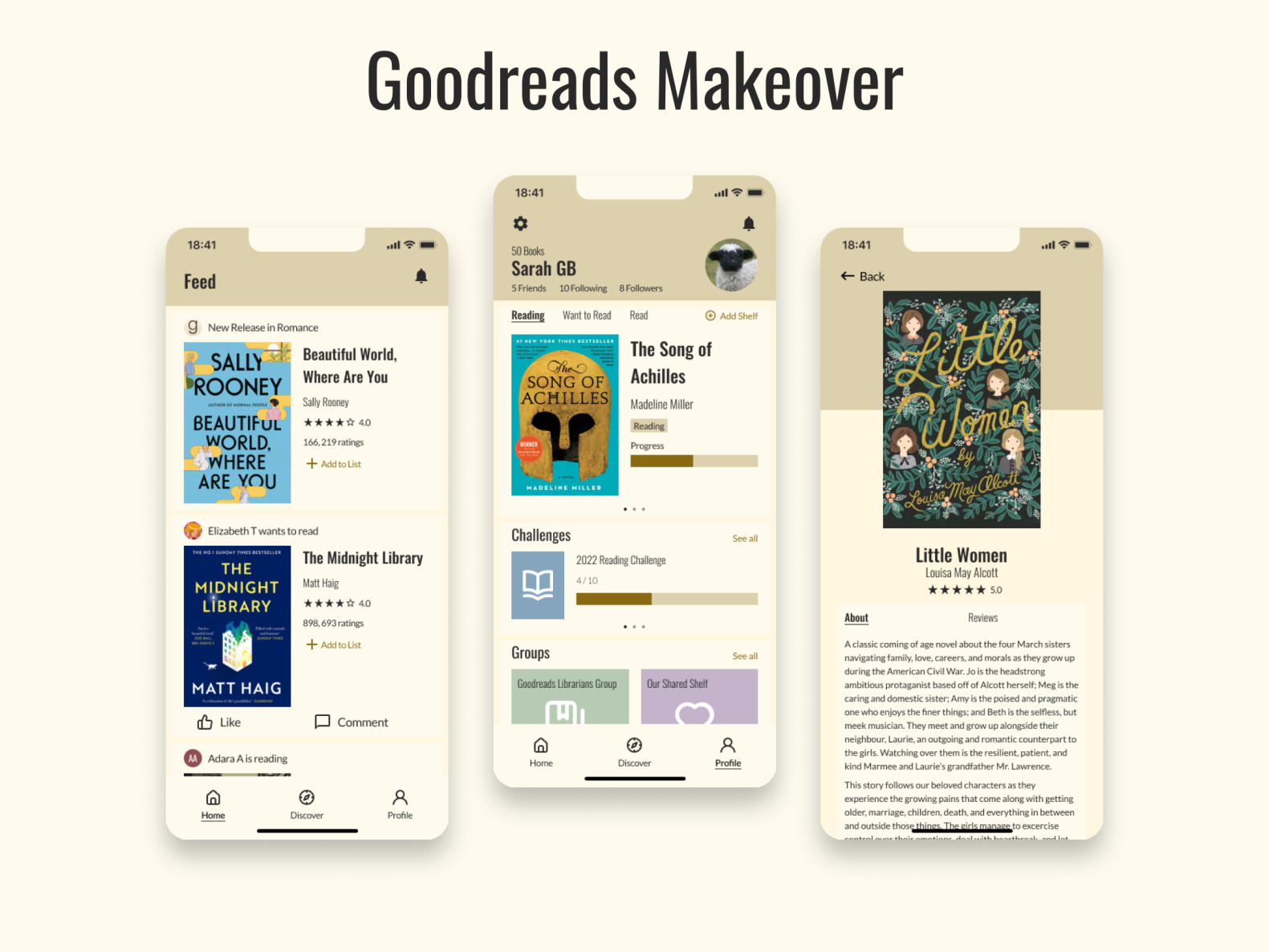 Goodreads Makeover by Emma Wittmann on Dribbble