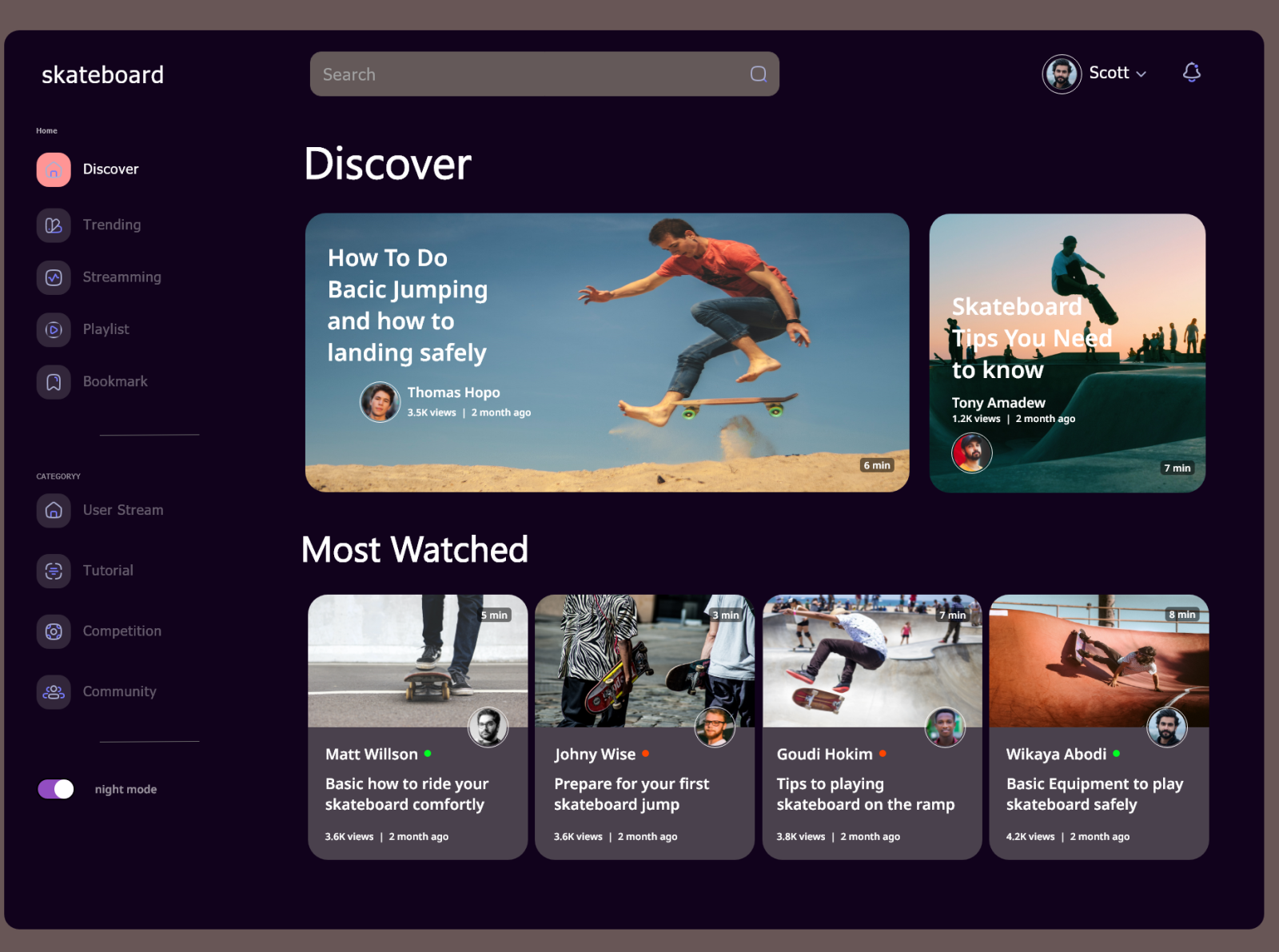 Skateboard Web Design by Mohammad Hosein on Dribbble
