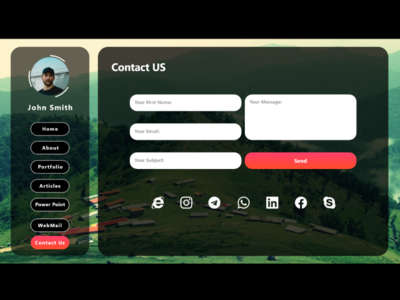 Contact Us Page Of Portfolio by Mohammad Hosein on Dribbble