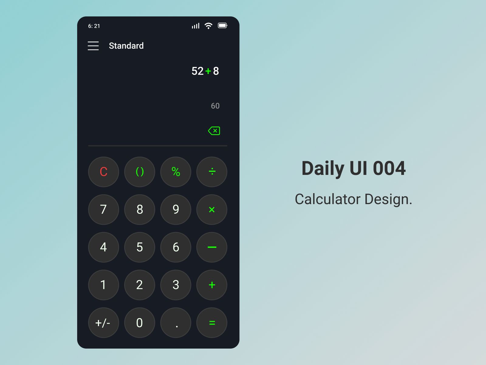 Calculator design. by Yagnik Patel on Dribbble