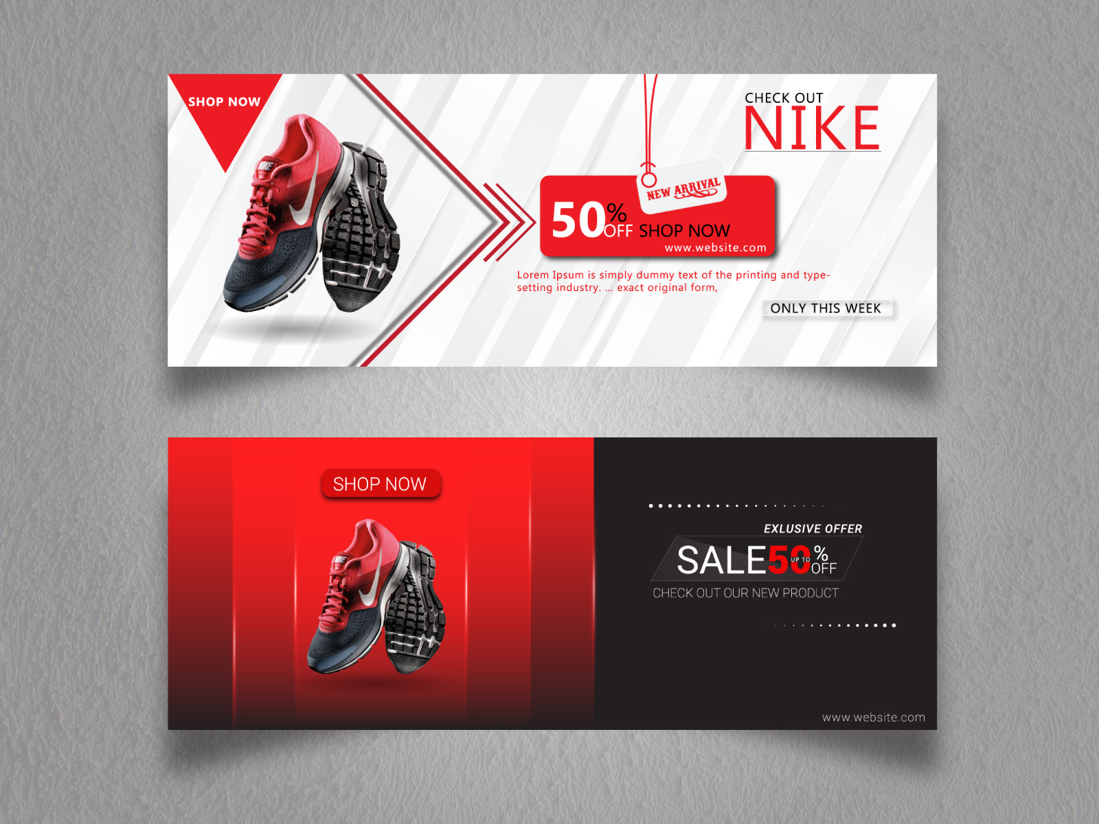 shoe banners by komal sherazi on Dribbble