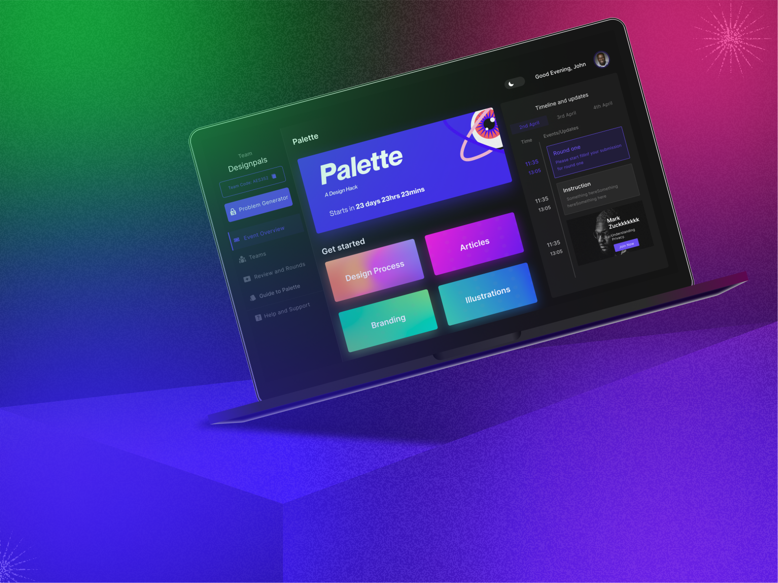 Palette Dashboard UI - Design Hack by IEEE VIT on Dribbble