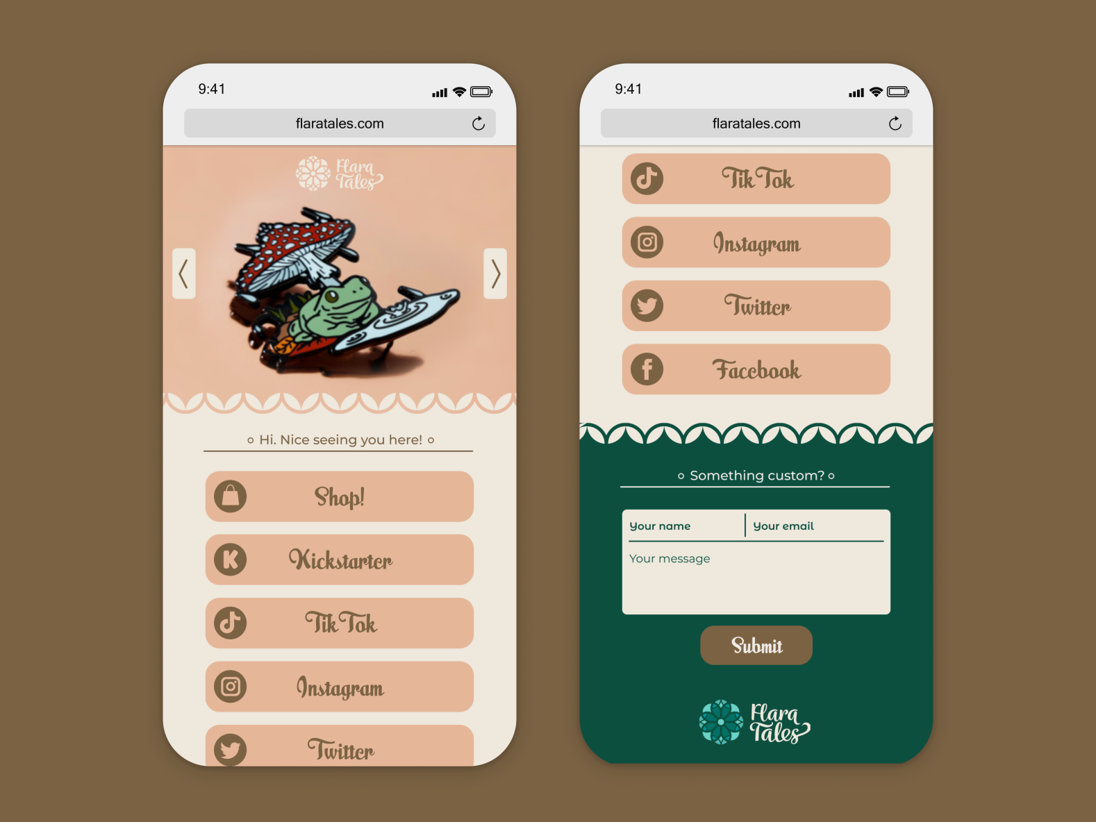 Cute landing page with links by Kinga Kadróg on Dribbble