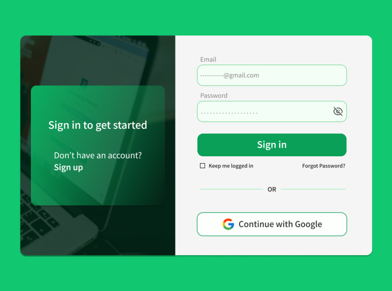 Simple sign in page by Emediong Ebong on Dribbble