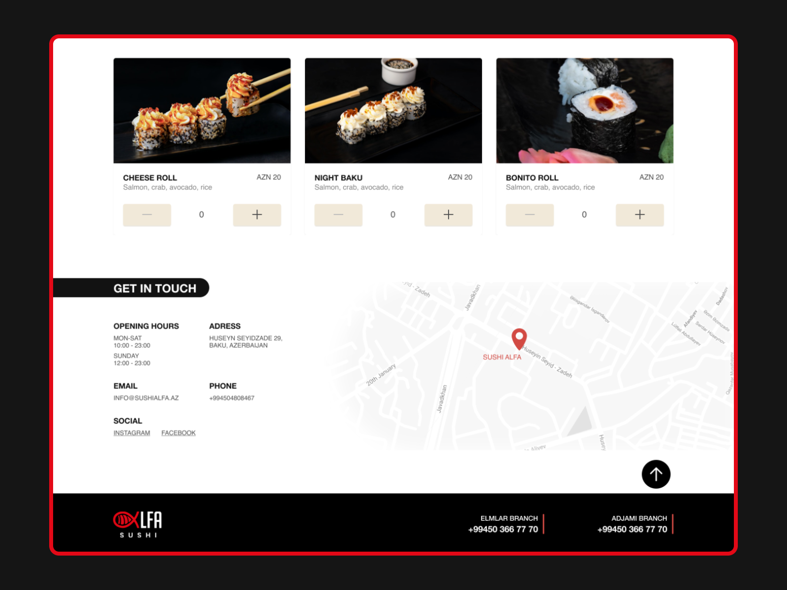 Sushi Restaurant Website Design by Nigar Aliyeva on Dribbble