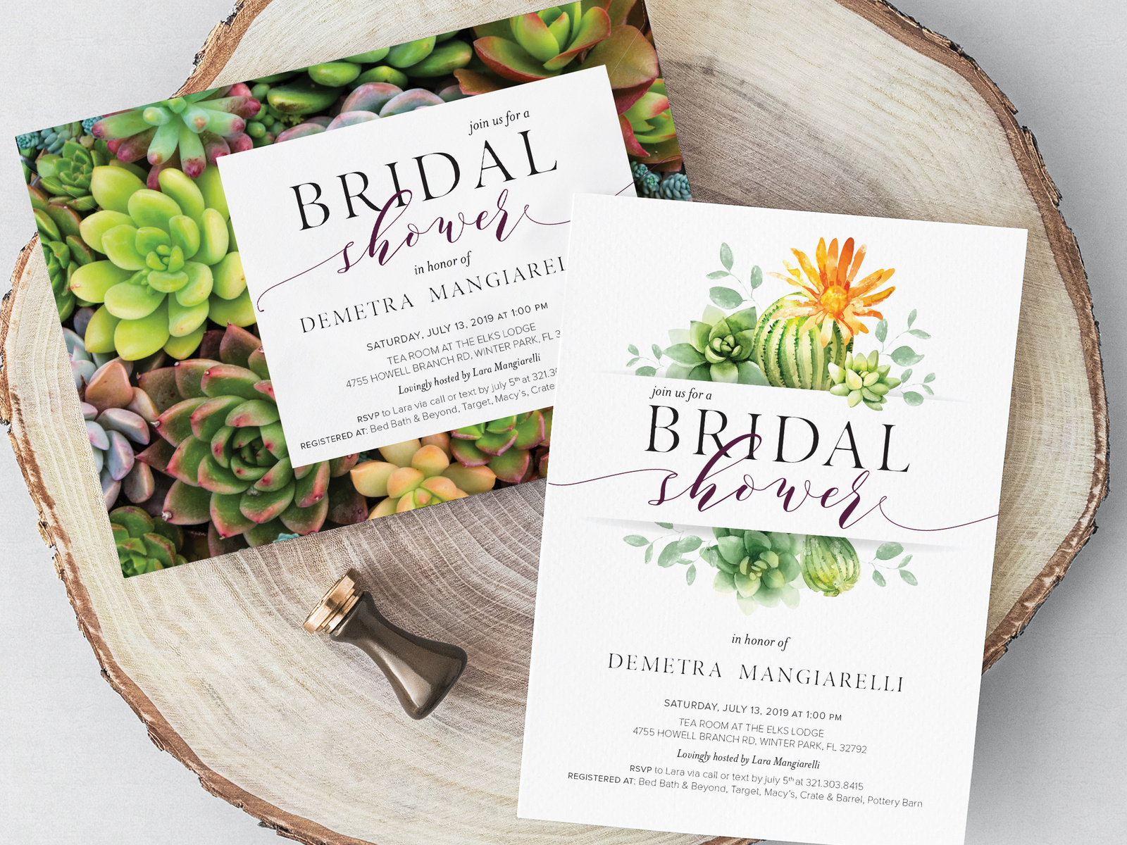 Succulent Invite by Jenny Mielecki on Dribbble