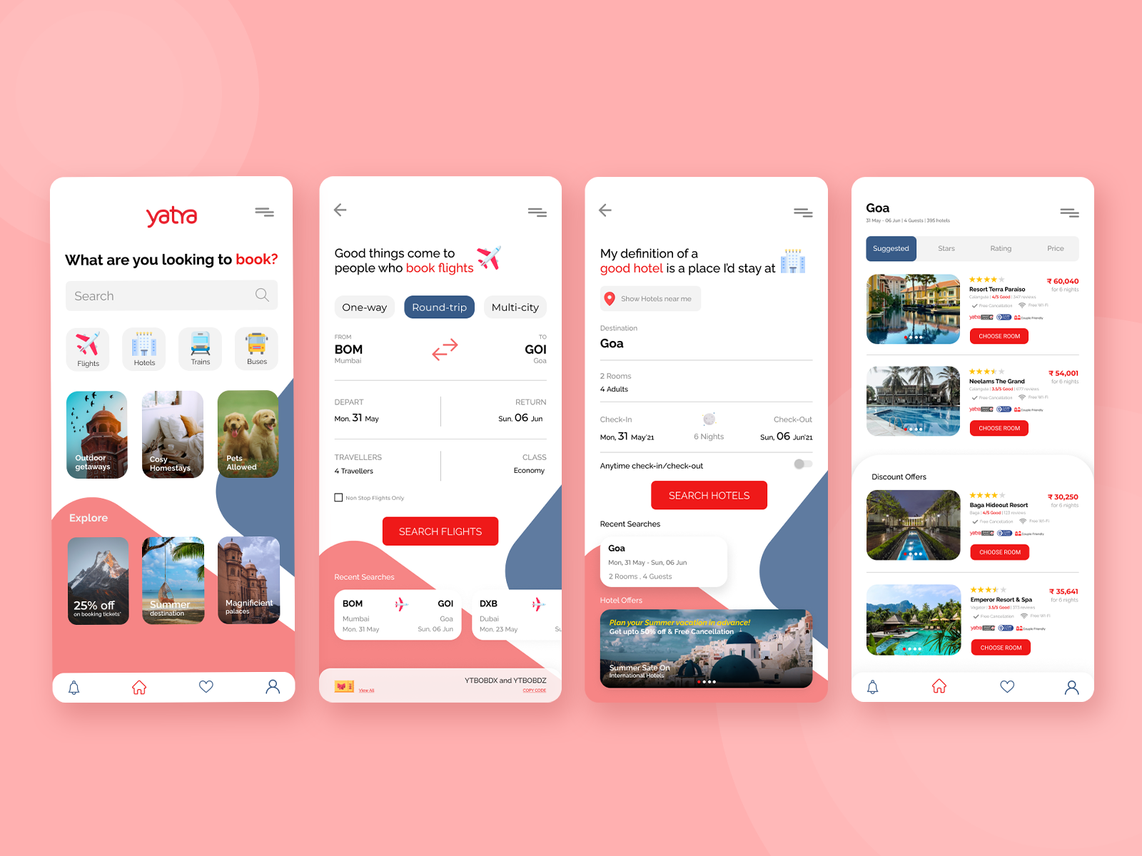Yatra App Redesign by Nidhi Parchure on Dribbble