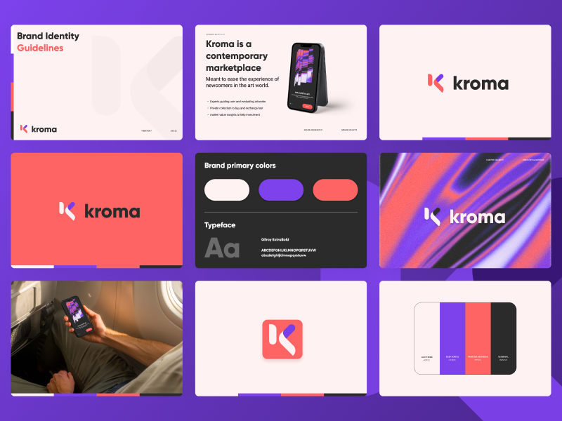 Kroma - Art marketplace - Brand identity guidelines by Guillaume Thomas David on Dribbble
