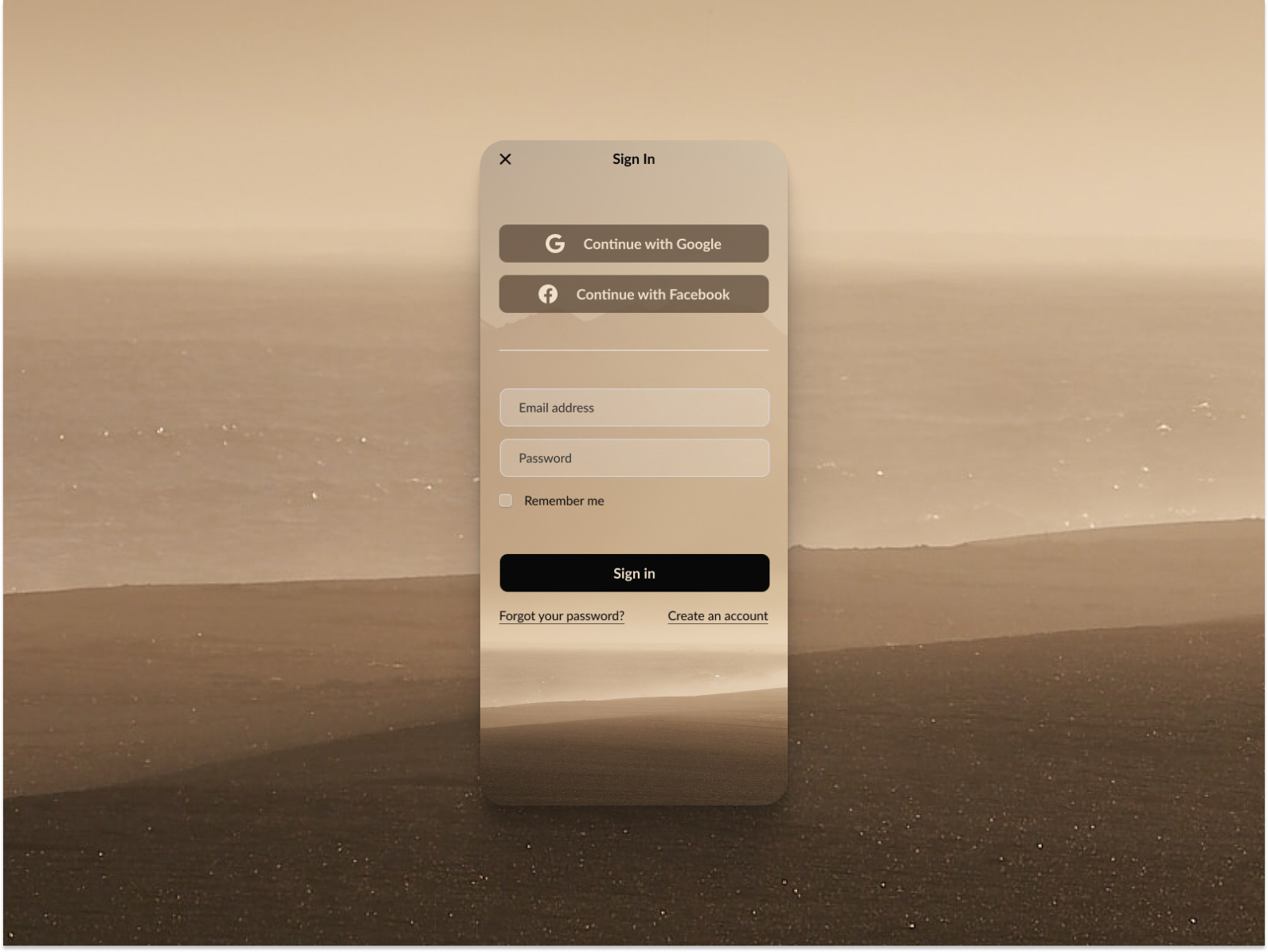 Sign-in page by Joanna K on Dribbble