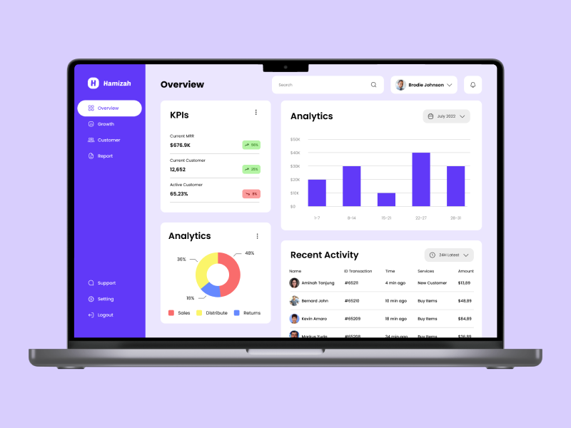 Hamizah - Web Dashboard Design by Anggy Ferdiawan on Dribbble