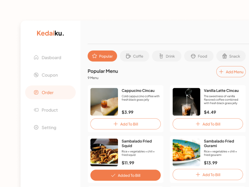Kedaiku - Order Screen Web Dashboard UI Design by Anggy Ferdiawan on ...