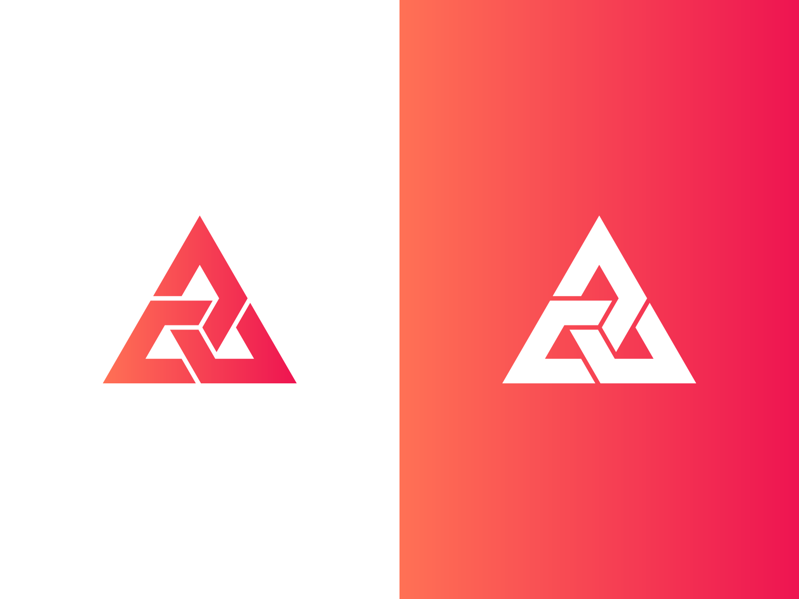 Red And White Triangle Logos