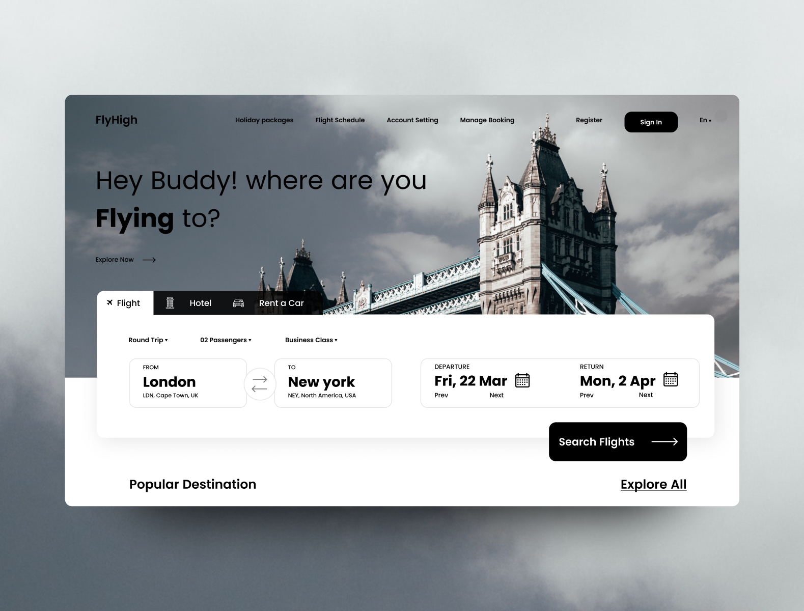 Air Travel Website landing Page by Karamveer on Dribbble
