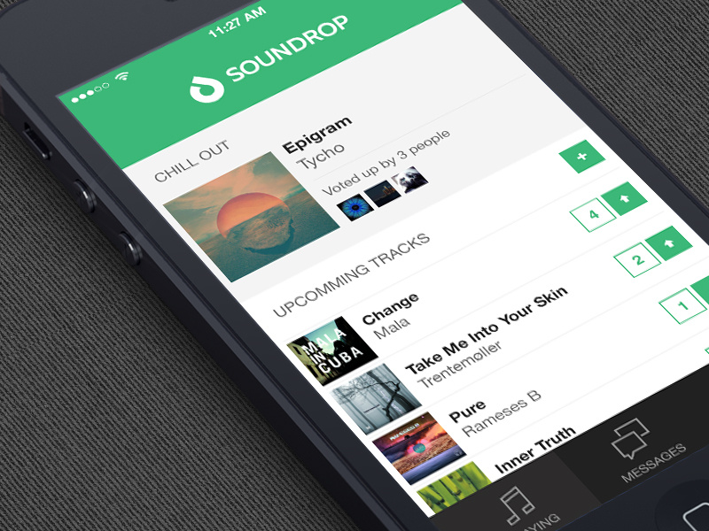 Soundrop redesign - Upcomming tracks by Freek van der Horst on Dribbble