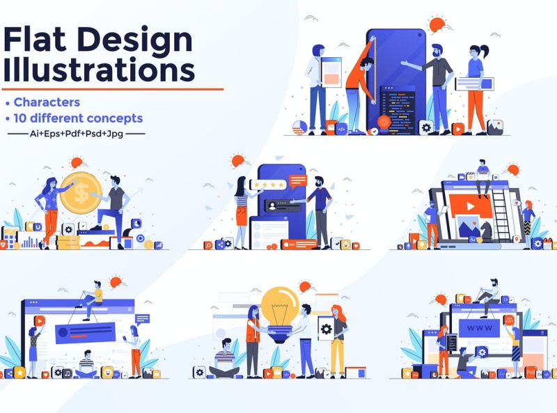 Modern Flat design People and Business concepts by Steisi Vogli on Dribbble