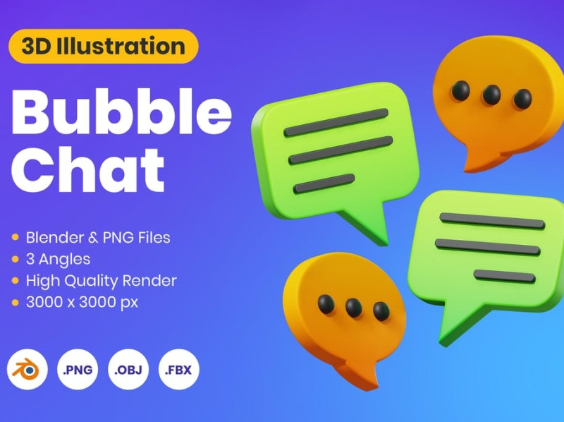 3D Bubble Chat by Steisi Vogli on Dribbble