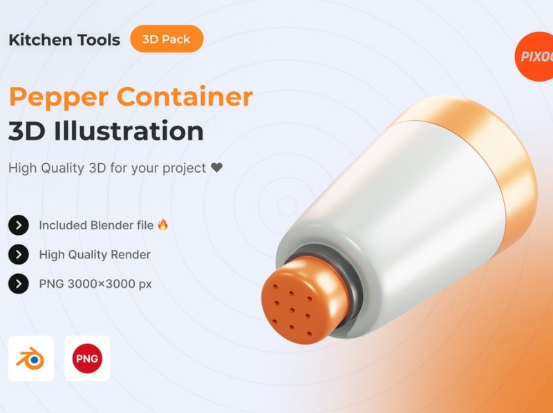 Pepper Container 3D Kitchen Object by Steisi Vogli on Dribbble