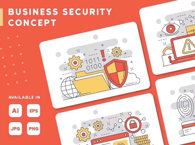 Business Security Concept Web Illustrations Set by Steisi Vogli on Dribbble