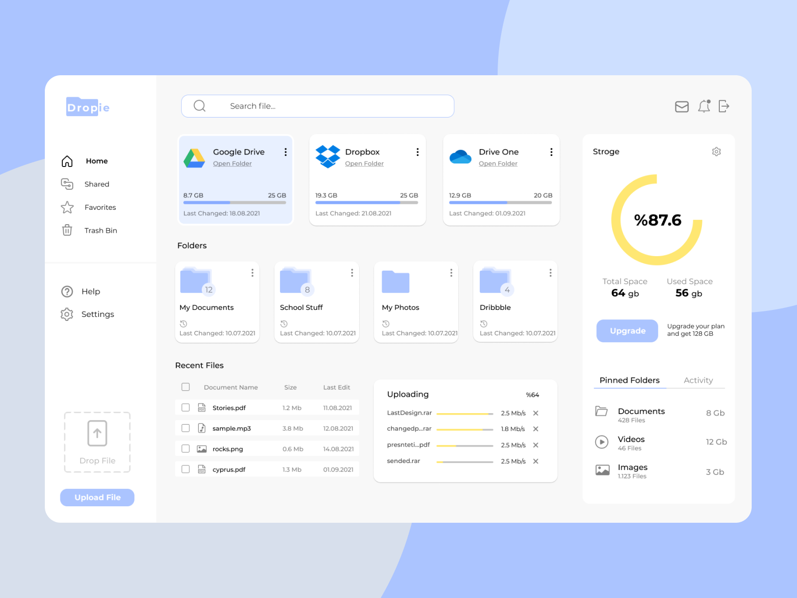 File Manager App UI by Ozan Karaçanta on Dribbble