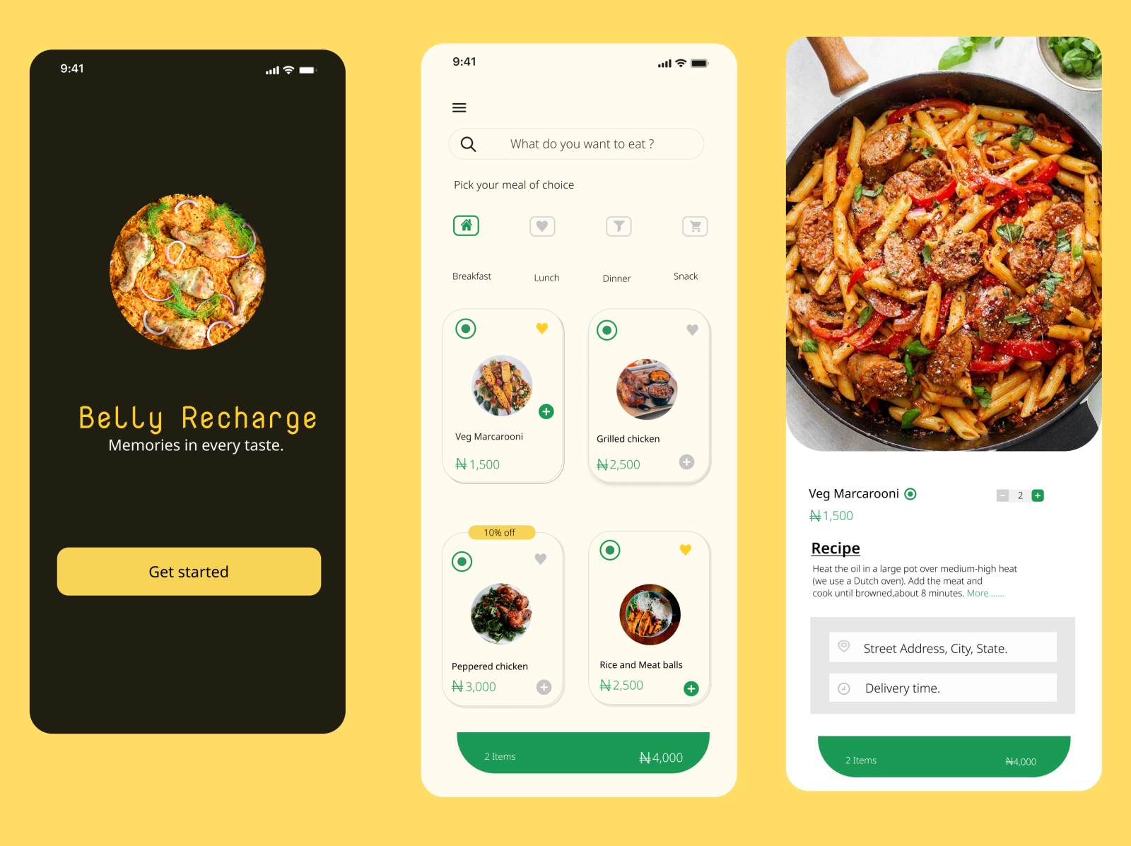 Food Order UI by Adanna ogude on Dribbble