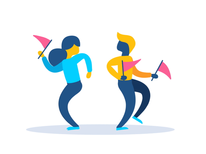 Dancing Duo by Greg Elzerman for Asana on Dribbble