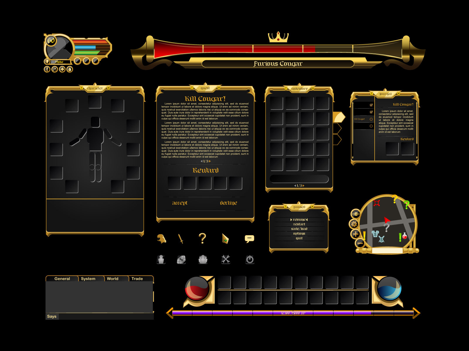 Medieval RPG GUI Set by Catur on Dribbble