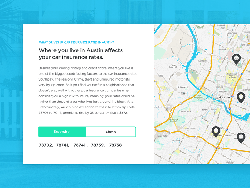 Map Snippet by Kim Sullivan for The Zebra on Dribbble