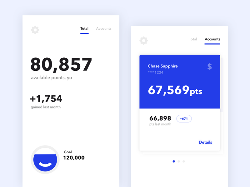 Credit Card Points by Kim Sullivan on Dribbble