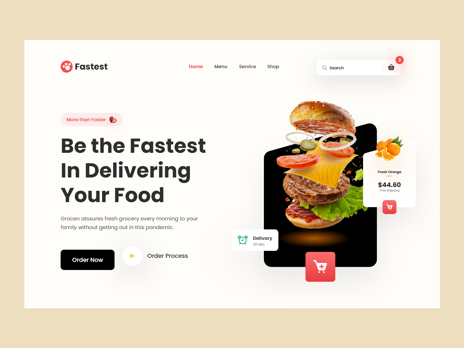 Food Delivery Landing Page 🍕 by UI Zones on Dribbble