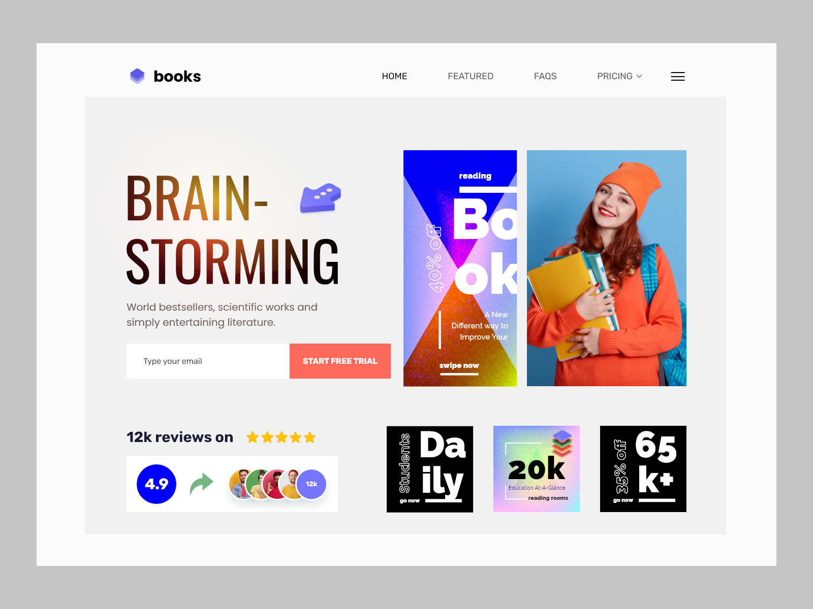 Book Reader Shop web by UI Zones on Dribbble