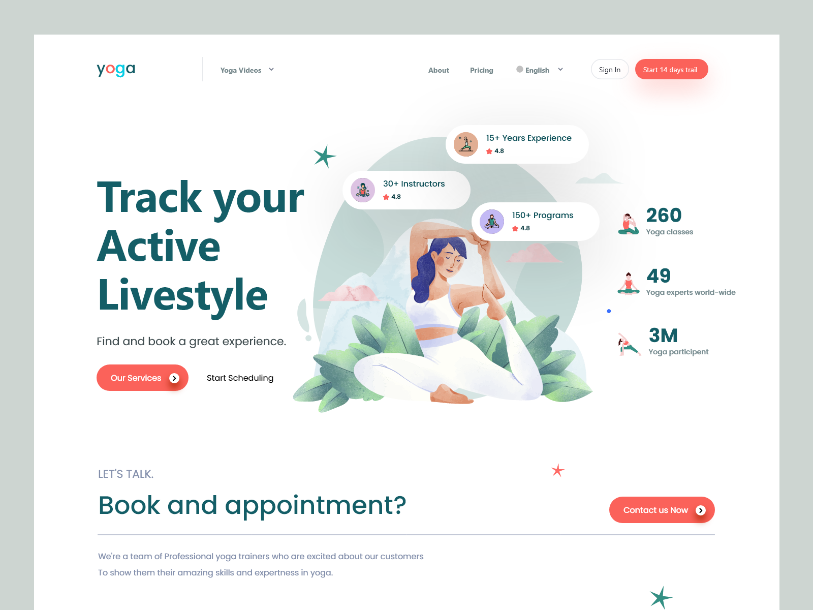 Yoga Landing Page - Meditation Website by UI Zones on Dribbble