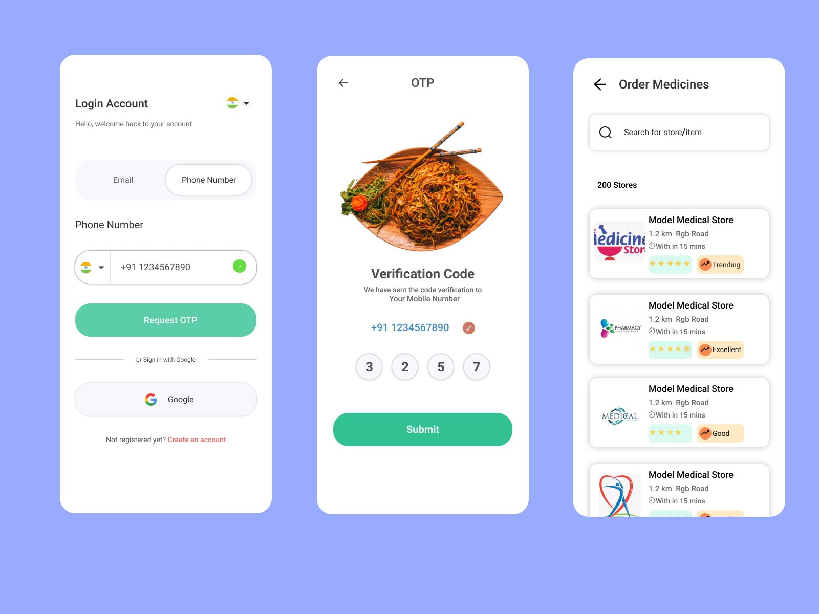 Login , Otp and Order page for shopping app Ui by Ram Chaudhary on Dribbble