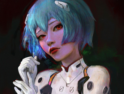 Rei Ayanami - Portrait Study by Oliver Wetter on Dribbble