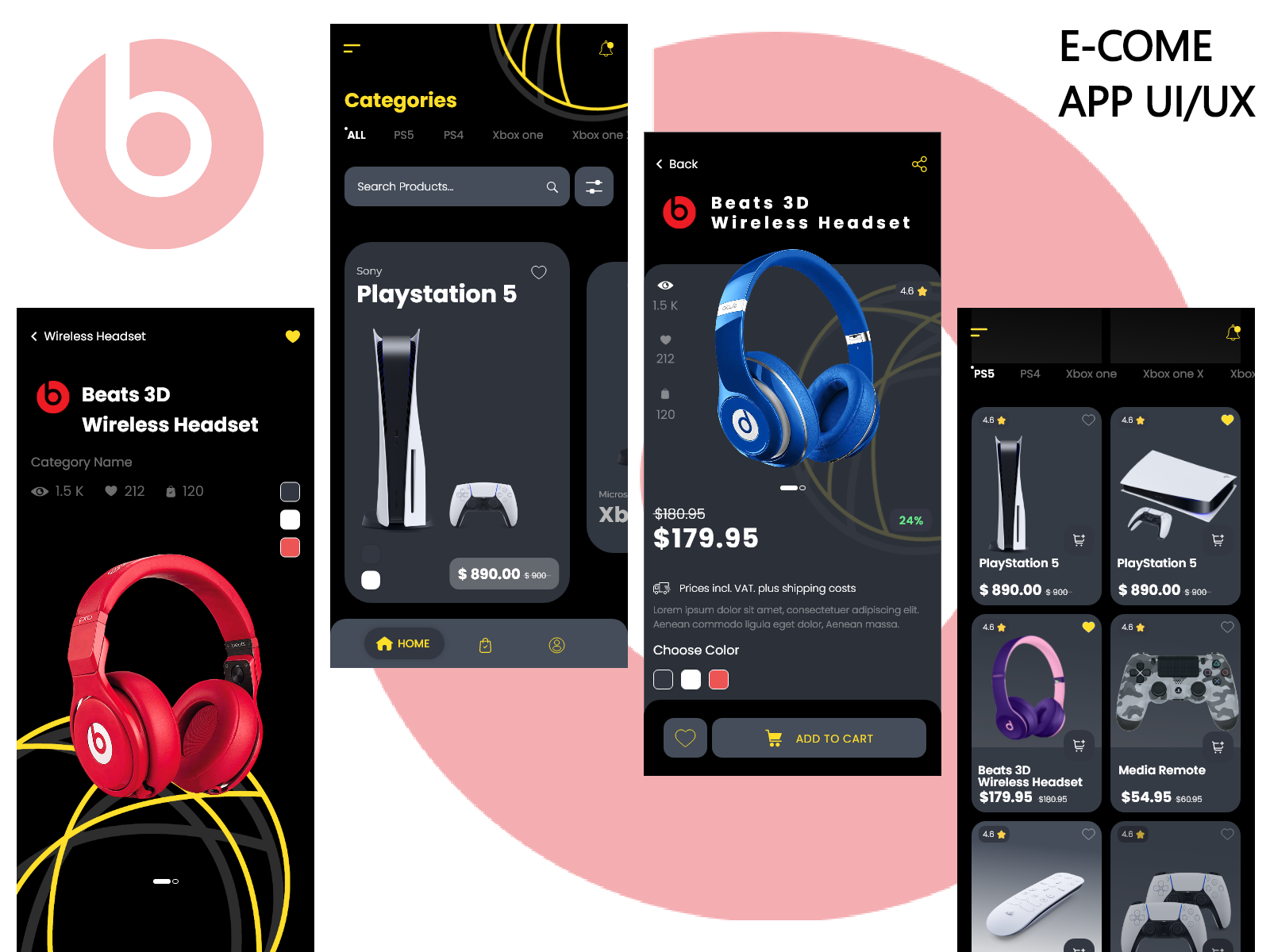 Redesign Beats Wireless Headset Mobile App Screens by Rizu Sadaf on ...