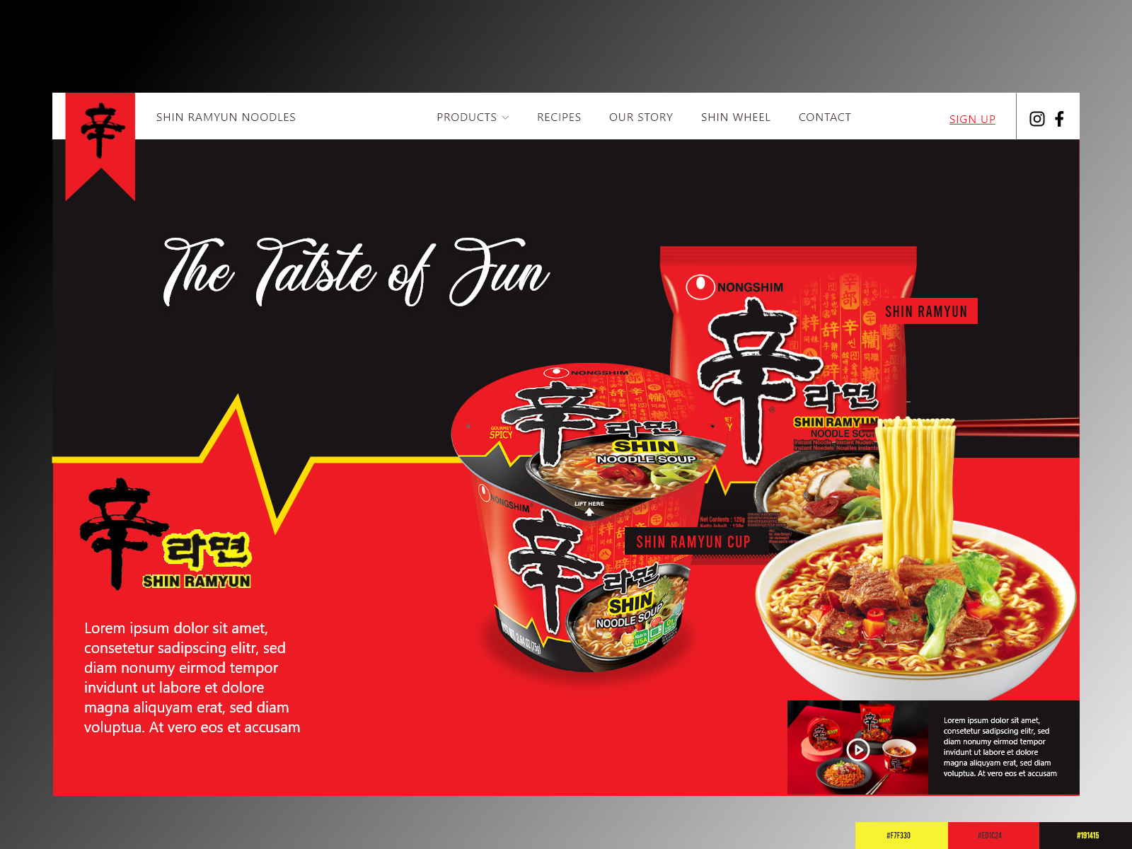 Re-design Shin Ramyun Landing Page by Rizu Sadaf on Dribbble