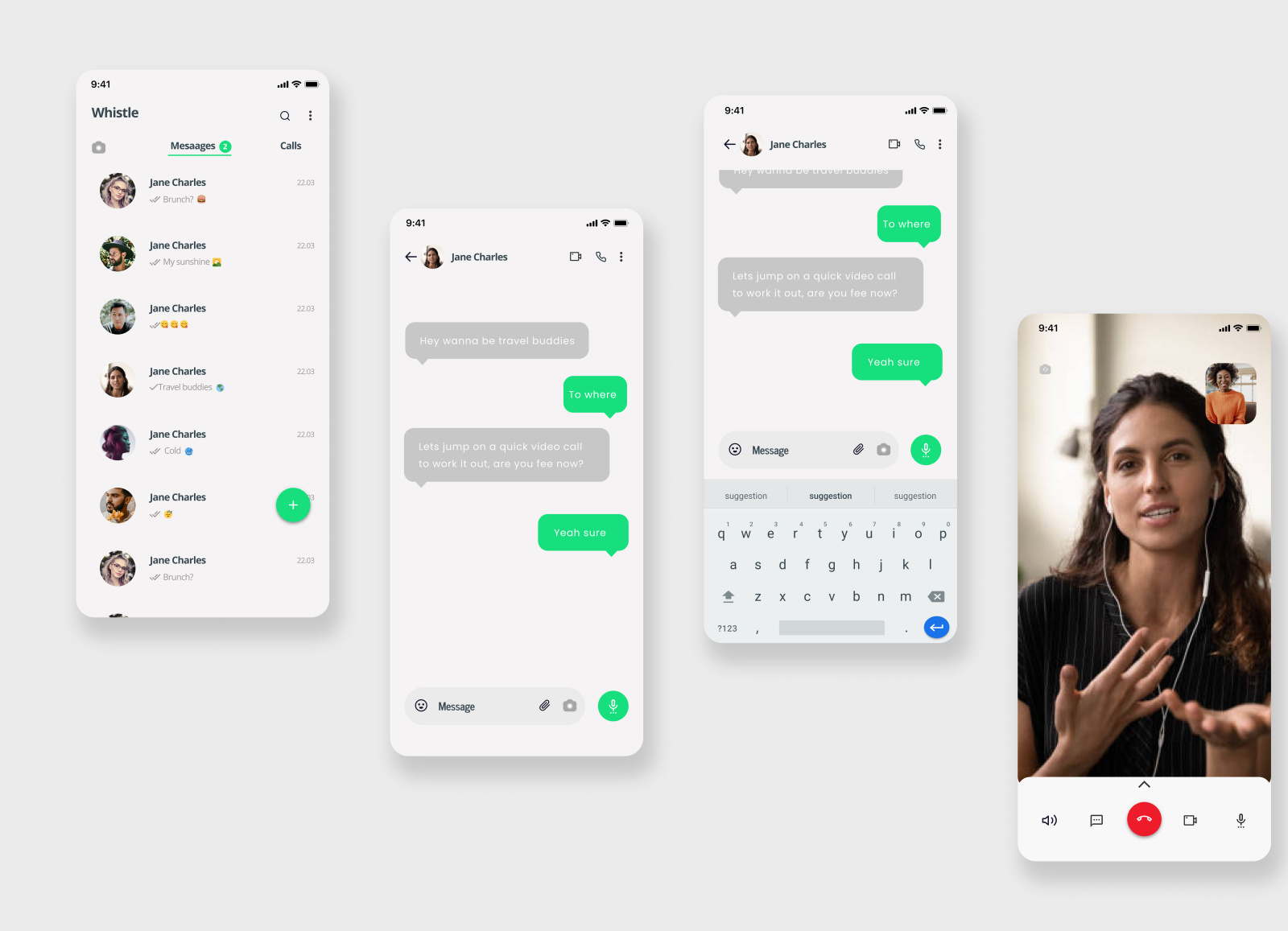 Whistle Direct messaging app by ofua shulammite on Dribbble