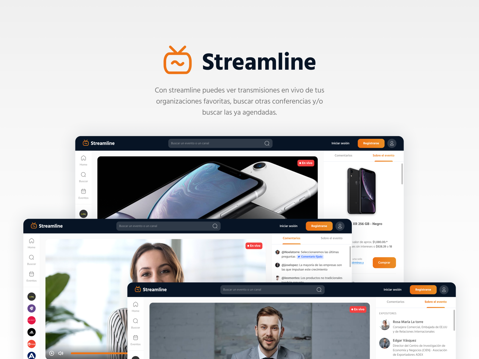 Streamline | Live stream | UI Design by César Chiroque on Dribbble