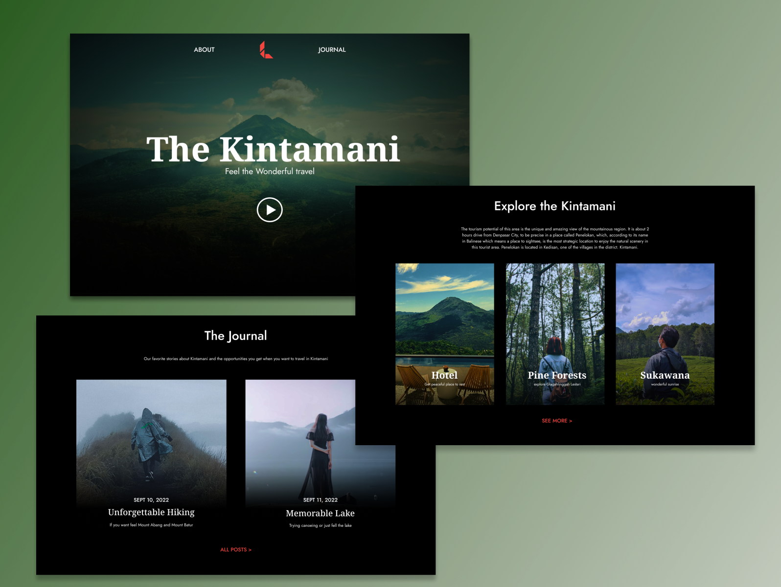 Landing Page Traveling - Kintanami, Bali by Awaluddin on Dribbble