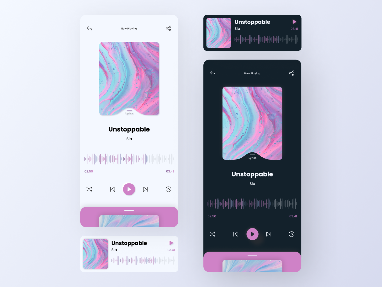 Music Player UI Design by Fitria Yundiana on Dribbble
