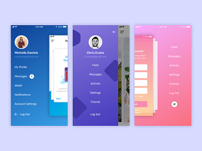 Mobile App Menus by Andrei Manolache on Dribbble