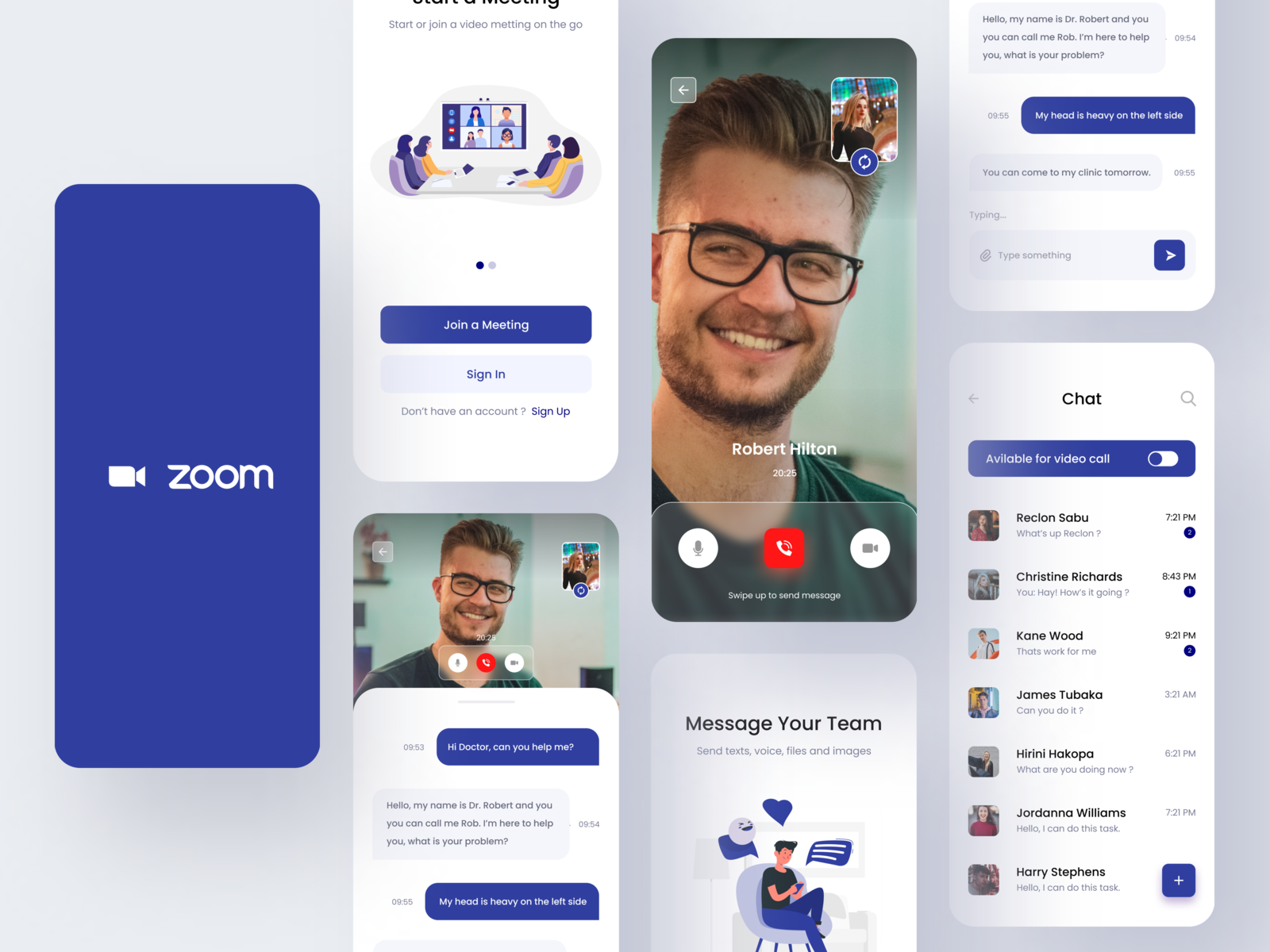 Zoom App Re-design by Aryan Raj on Dribbble