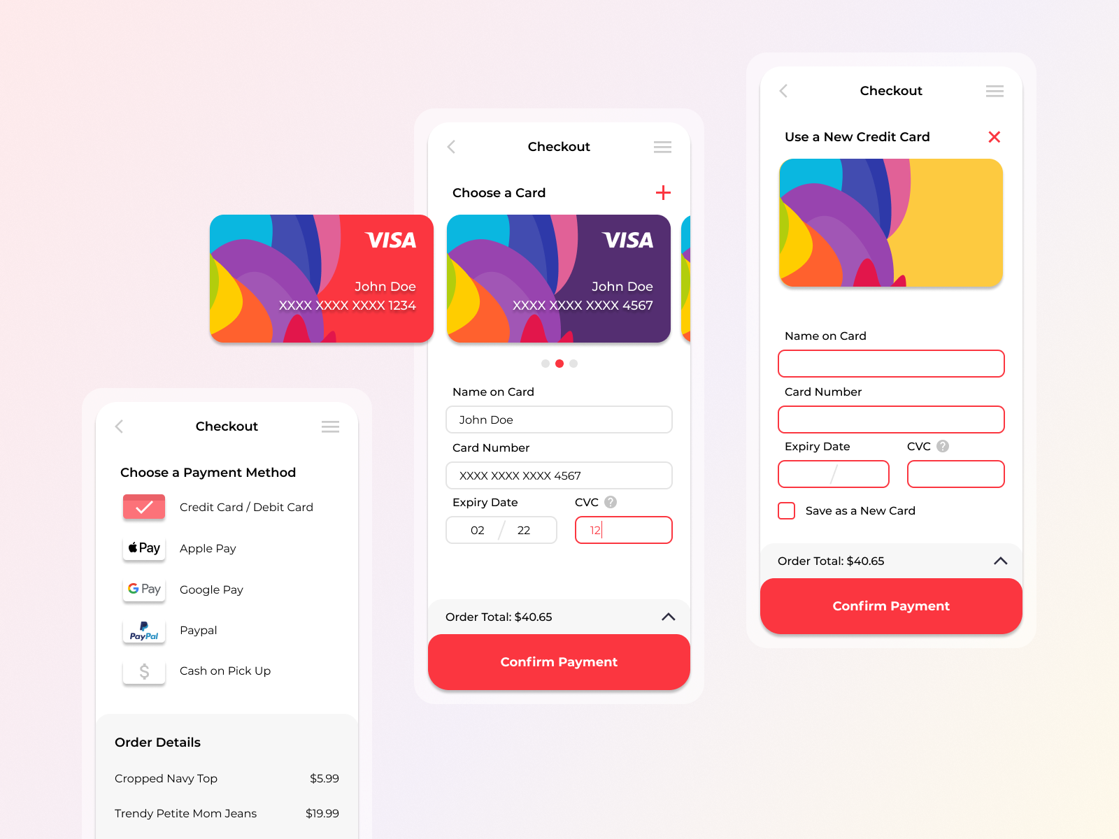 Daily UI #2: Credit Card Checkout for Clothing App by Anushka Saini on ...