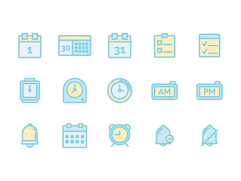 Time & Date Icons by Inipagi Studio on Dribbble