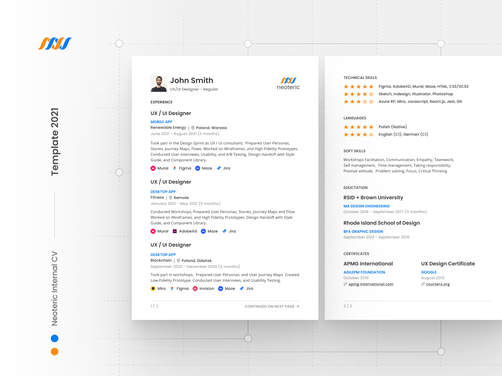 Internal CV Template by Neoteric by Neoteric on Dribbble
