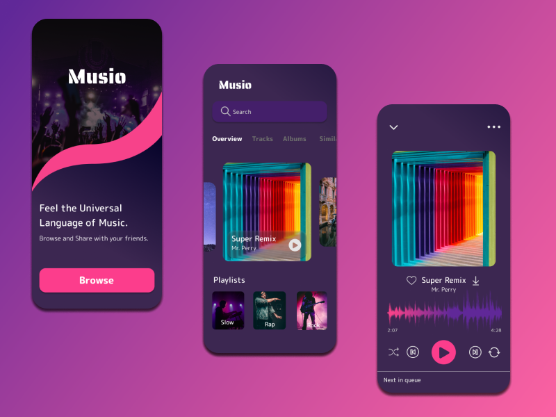 Musio music app UX prototype by Garima Srivastava on Dribbble