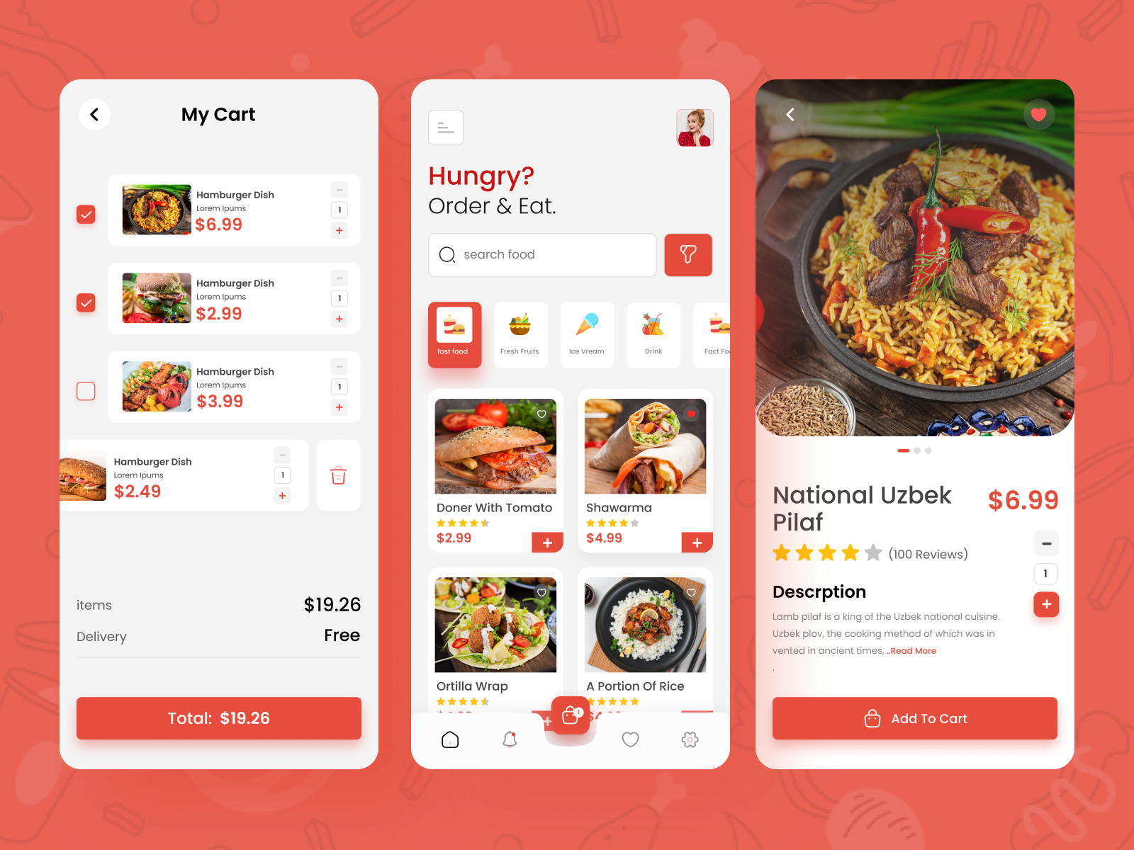 Food App by Ahmed Muhammed on Dribbble