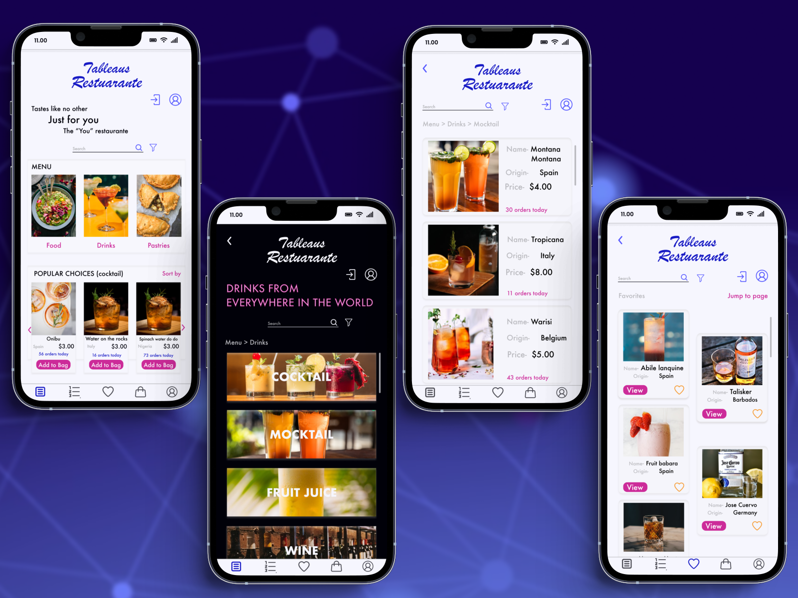 Restaurant App (drinks and food) by Ilerioluwa Ajani on Dribbble